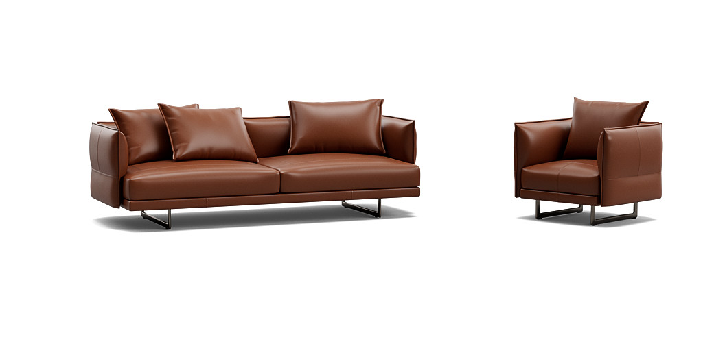 Zaza 3 Seater Sofa plus Armchair Leather King Living